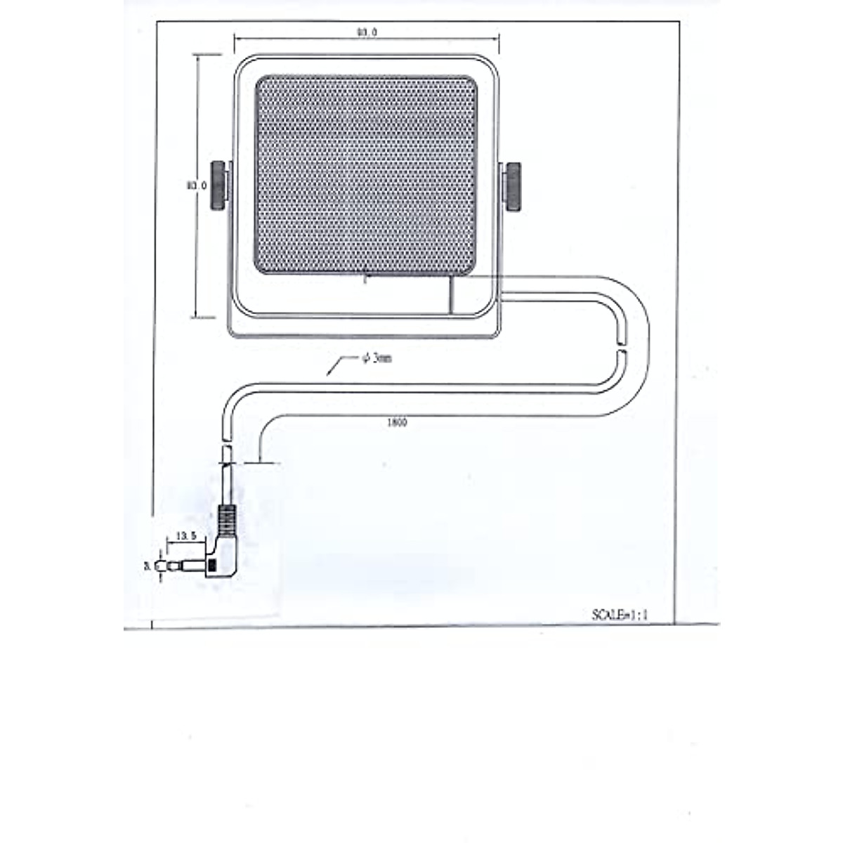 Anteenna TW-06-L Type CB EXTENAL Speaker for Mobile Transceiver (Ham Radio/CB Radio) with Swivel Bracket 5W 1.8M Cable with 3.5mm Mono L Type Plug