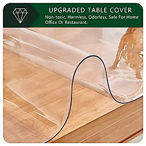 Square 1.5mm Thick PVC Clear Table Cover Protector 32x32 inch Waterproof PVC Table Protector for Birthday Patio Garden Dining Coffee Game Meeting Tabletop Vinyl Non-Slip Crystal Desk Pad Mat Durable