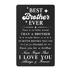 Mataly Brother Gifts - No Better Brother Than You - Brother Birthday Card - Best Brother Ever Wallet Card