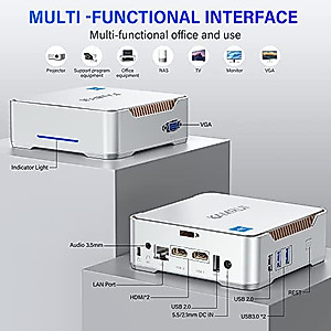 KAMRUI Mini PC,12th Intel Alder Lake- N95 up to 3.4 GHz,16GB RAM+512GB M.2 SSD, Windows 11 Pro Mini Computer,Support 2.5" SATA SSD,WiFi 2.4G/5G,Bluetooth4.2,Triple Display,4K Reliable Office Small PC