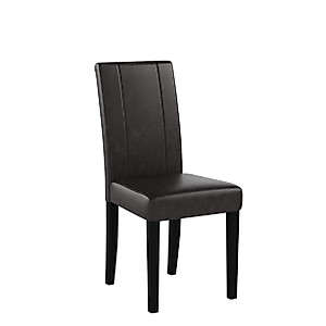 SUPER DEAL Faux Leather Dining Chair Set of 4 with Wood Legs Waterproof & Oilproof Stretch Kitchen Dining Room Restaurant Chairs, Espresso