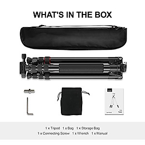 RALENO® 78'' Camera Tripod with 360° Ball Head - Versatile, Sturdy, and Compact Metal Tripod for Professional Photography (20lbs Load, Includes Bag&Disassembly Tools)