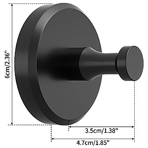 JUYSON Suction Cup Hooks for Shower, Bathroom Shower Suction Hooks for Windows, Glass, Mirror, Tile, Adhesive Towel Hook for Hanging, Loofah, Robe, Matte Black, 2 Pack