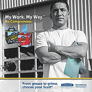 Kimberly-Clark 75190 Scott Shop Towels, 10" x 12", Blue (1 Box of 200)