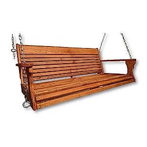 Wormy Oak Wood Porch Swing / Hand Rub Oil Finish/Made in USA/ Porch Swing/Wood Swing