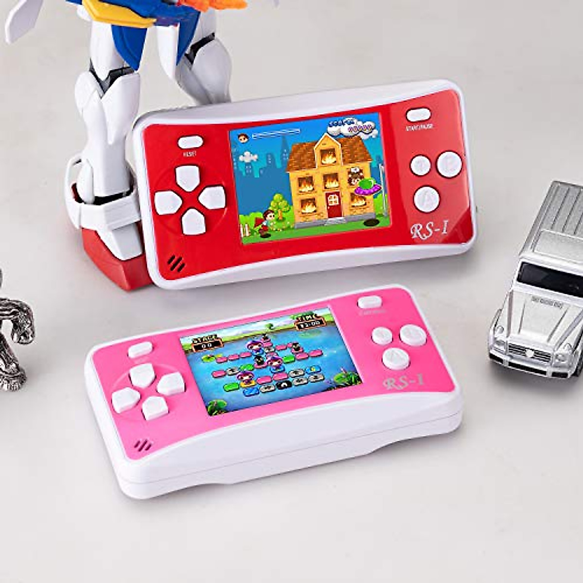 Portable Handheld Games for Kids 2.5" LCD Screen Game TV Output Arcade Gaming Player System Built in 152 Classic Retro Video Games Birthday for Your Boys Girls- (Pink)