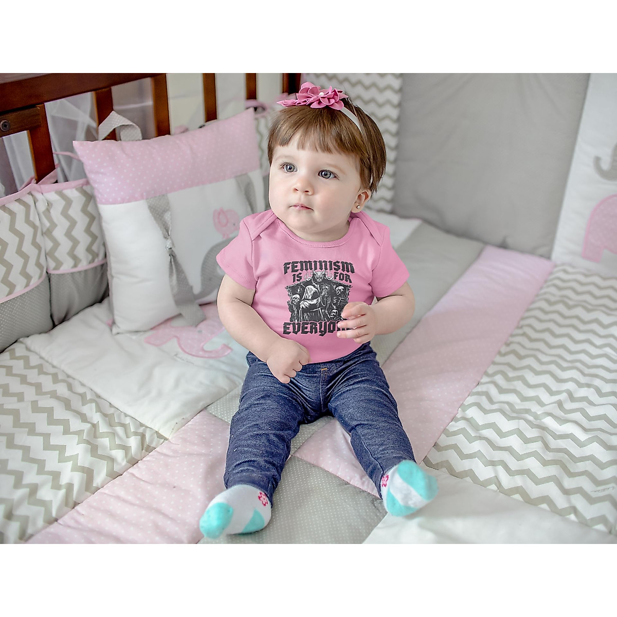 Pop Threads Feminism is for Everyone Metal Punk Emo Goth Infant Baby Boy Girl Bodysuit Black 6M