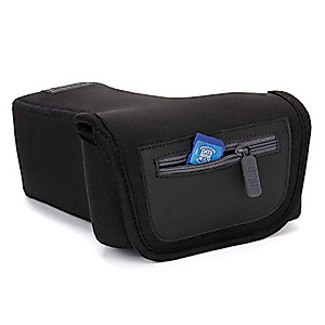 USA GEAR Camera Sleeve and Zoom Lens DSLR Camera Case with DSLR Sleeve Protection, Holster Belt Loop and Accessory Storage - Compatible with Canon, Nikon, Sony, Olympus, Pentax and More (Black)