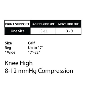 Cherokee Gift For Her Printsupport Women 12 mmHg Support Socks, One Size, Hello Kitty Love