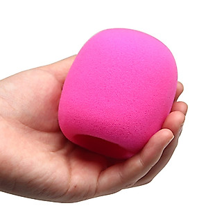 Fielect 2Pcs Microphone Covers Foam Mic Cover Handheld Microphone Windscreen Shield Mic Foam Filter Pink for KTV Broadcasting