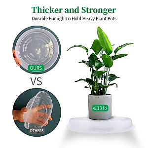 Plant Saucers - 13 inch - 5 Pack Durable Plastic Plant Trays, Clear Plastic Flower Plant Pot Saucer for Indoors and Outdoor