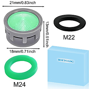 BOETOADG Faucet Aerator, 1.5 GPM Flow Restrictor Plug-In Faucet Aerator Replacement Parts for Bathroom or Kitchen (Green 20 Pieces)