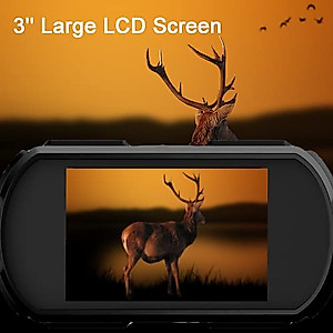 Night Vision Goggles Night Vision Binoculars for Total Darkness,Digital Infrared Night Vision with 3'' Large Viewing Screen and 64GB SD Card for Observing and Recording (Black)