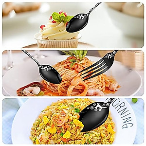 Christmas Pattern Silverware Set Flatware Set for 10,40 Piece Fork Utensil Sets Stainless Steel Cutlery Set Mirror Polished Durable Kitchen Utensil Set for Home Restaurant Best Gift Combo