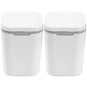 DOITOOL Office Decor Office Decor Office Decor 2Pcs White Garbage Can Mini Trash Can for Desktop Trash Bin Decorative Rubbish Bin Tabletop Garbage Can Lint Bin Lint Bin Lint Bin