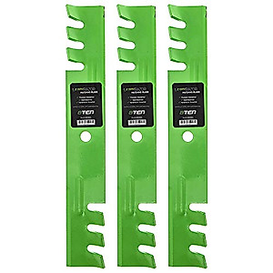 8TEN LawnRAZOR Mower Blade for Gravely Scag Hustler John Deere 48 inch Deck 795757 481706 482461 (Heavy Duty Toothed Mulching) 3 Pack