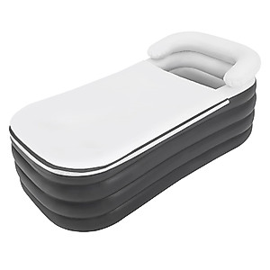Portable Bathtub, 48 * 20.47 * 17.7 In 50.2gal Capacity Inflatable Bathtub Adults, Foldable Free-Standing Ice Bath Tub with Electric Air Pump, Adult Spa Bathtub for Living Rooms Rvs etc