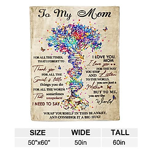 Birthday Gifts for mom, to My Mom Birthday Gifts, Mom Birthday Gifts from Daughter, I Love You Mama Gifts Blanket, Mothers Day Decorations Gifts Super Soft Cozy Flannel Throw Blanket 60" X 50"