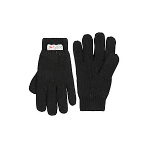 Mountain Warehouse Kids Knitted Thinsulate Thermal Gloves Black Small/Medium