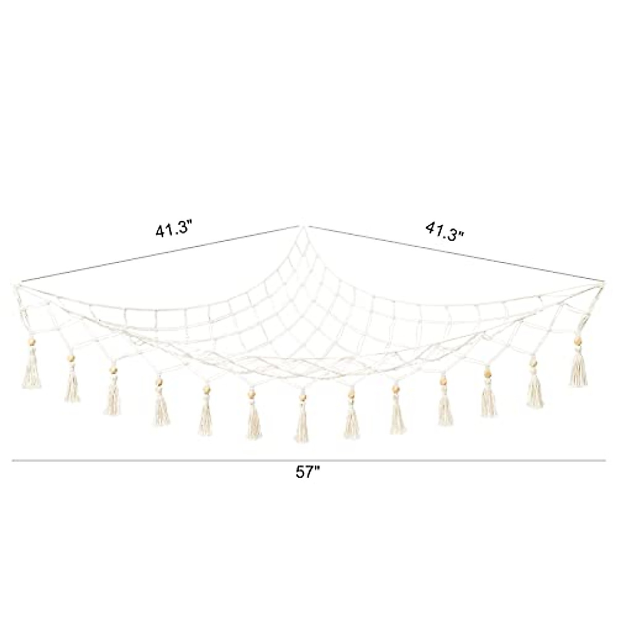 Dahey Stuffed Animal Storage Net Hammock and Macrame Hanging Shelf for Nursery Bedroom Bathroom Living Room Dorm Room