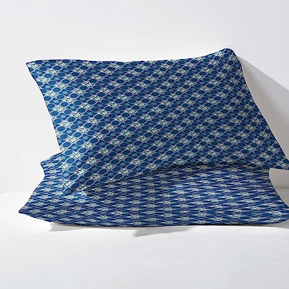 Flower Sheets Full Size, Geometric Bed Sheets, Patterned Bedding Sheets & Pillowcases 4 Piece Set - Soft Microfiber Deep Pocket Fitted Sheet & Flat Sheet & 2 Pillow Cases F3-&-191