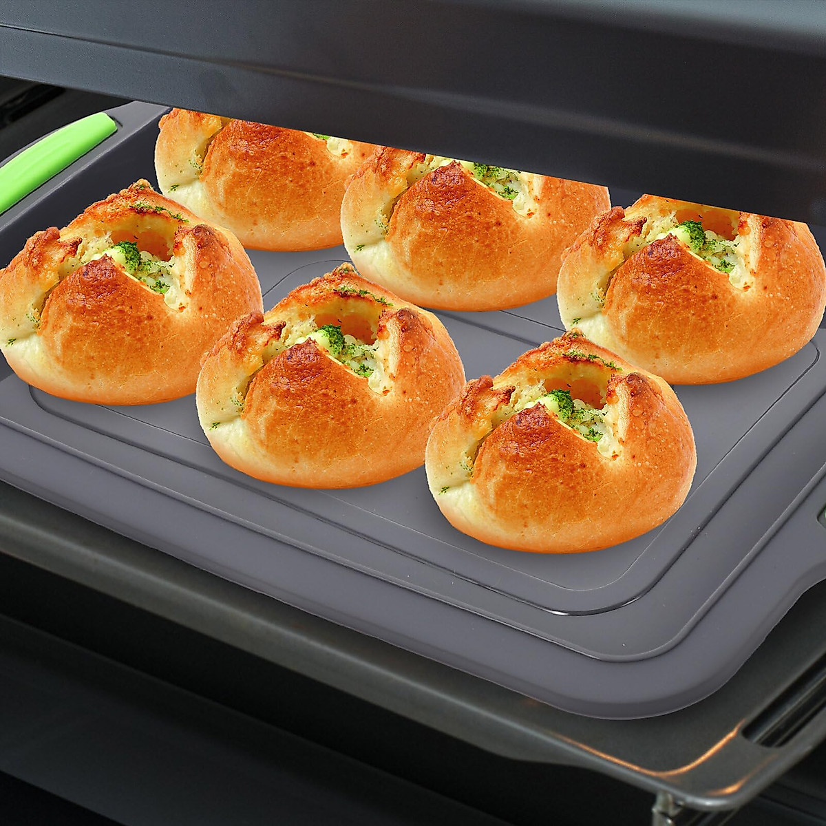 BESTonZON Silicone Baking Pans Baking Sheet Brownie Pan Rectangular Cake Pan Silicone Cake Molds Nonstick Bakeware Cookie Sheets Cake Pan - Grey