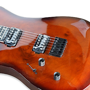 Gstyle Left-handed 6 String Electric Guitar Maple Neck Burl poplar top Okoume Body, YGES-60L-BP