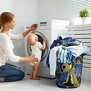 Co.ra.line Circular Hamper with Handle Storage Basket Circular Storage Bin Organizer Round Basket