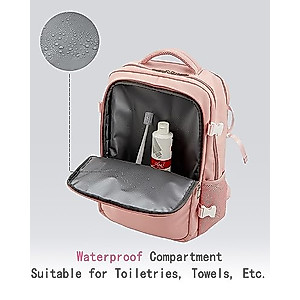 LUCKGLOW Travel Backpack for Women, Pink, Carry on Backpack, Laptop Backpack 15.6 Inch, Travel Essentials, Casual Daypack Backpack