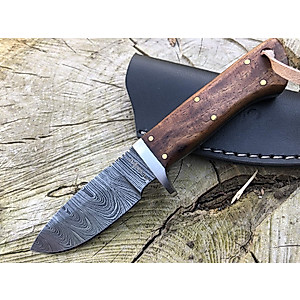 Perkin 6.5 Inches Damascus Steel Hunting Knife With Sheath SK300