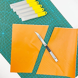 9mm Utility Knife Blades Replacement, 50 Pcs Snap-Off Blades with a Retractable Utility Knife, Carbon Steel Blades For Vinyl Knife, Box Cutter, Craft Knife, Use in Office, Home, Arts, Crafts