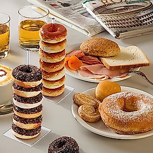 Aredpoook Donut Stand Bagel Stand 6 Pack, Acrylic Doughnut Holder, Clear Donut Display Stand, Bagel Tower Stand, Wall Display Stand Holder for Birthday, Wedding, Baby Shower, Christmas, Party