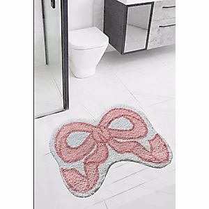 Luxape Bow Rug - Bow Shaped Rug - Handmade & Premium- 30in (75cm) - Uno Reverse Rug - Designer Rugs - Aesthetic Room Decor - Cute Room Decor Coquette bathmat Rug