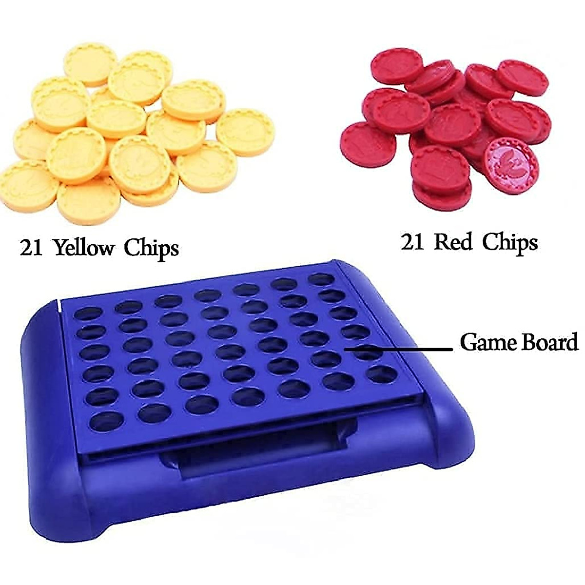 SHUYUE 4 in A Row Board Games Foldable Line up 4 Toys Children's Educational for Kids Blue