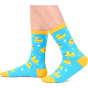Zmart Novelty Rubber Duck Socks for Women Cute Duck Socks Girls, Funny Rubber Duck Gifts Duck Lovers Gifts For Her