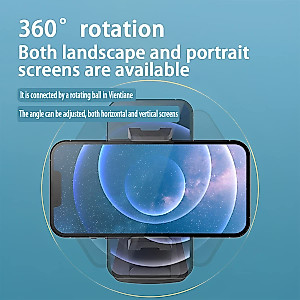 AUCELI Car Phone Holder Mount, Auto Seat Back Hands Free Cell Phone Clip Cradle, Thick Case Friendly, 360° Rotating Adjustable Lock Smartphone Clamp Stand, Car Accessories for Visor, Desk