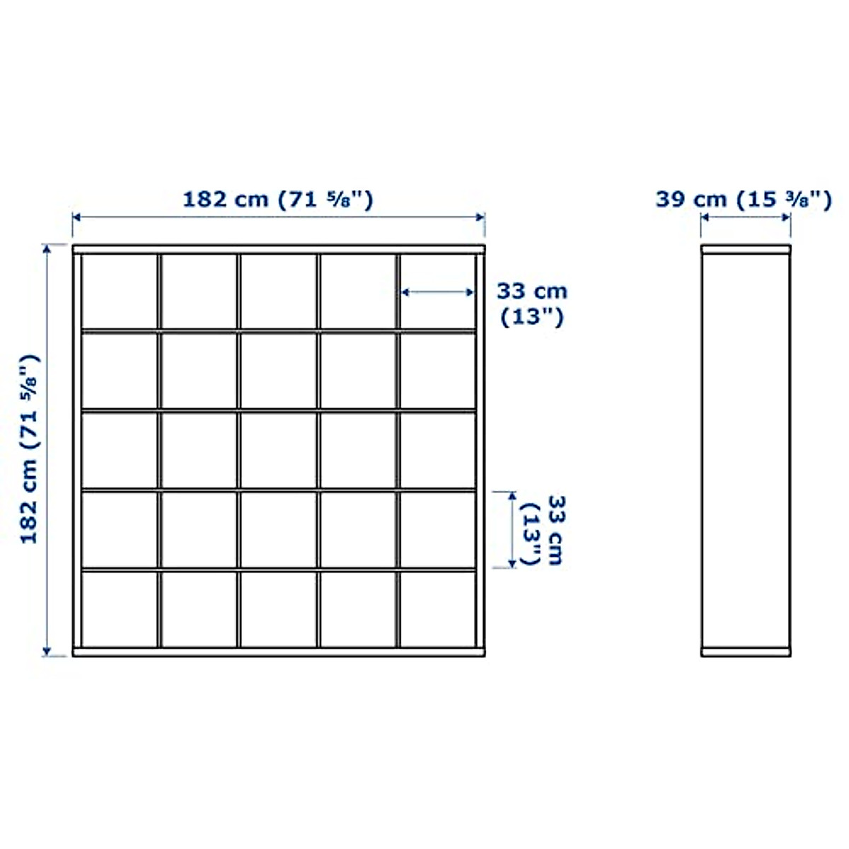 IKEA Kallax 5 x 5 Bookshelf Storage Shelving Unit Bookcase WHITE NEW Rep Expedit