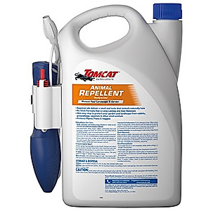 Tomcat Repellents Animal Repellent Ready-to-Use - With Comfort Wand, Repels Rabbits, Squirrels, Groundhogs and Other Small Animals, Contains Essential Oils, No Stink, Rain-Resistant, 1 gal.