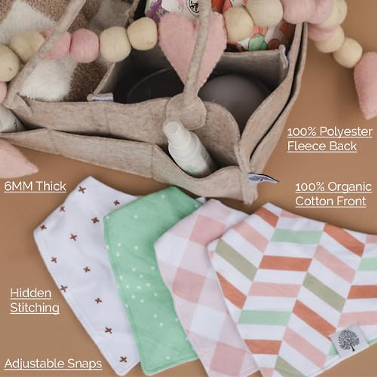 Parker Baby Bandana Drool Bibs 4 Pack Baby Bibs for Girls - "Lincoln Set"