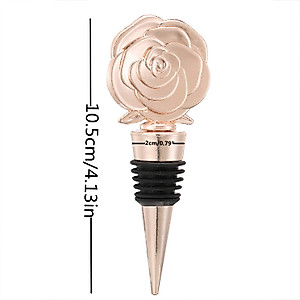 3PCS Wine and Beverage Rose Stopper Rose Gold Bottle Stoppers Keep Wine Fresh With Heart Burlap Bag Holiday Party,Wedding Birthday Party Decor Wine Stoppers Wine Lovers Funny Gifts (Rose Stopper, 3)
