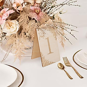 10 Pieces Rustic Wooden Table Numbers - 1-10 Wedding Table Decorations,Wooden Sign for Banquet Restaurant Party Decor,Wedding Reception Anniversary Baby Bridal Shower, Floral Theme Receptions