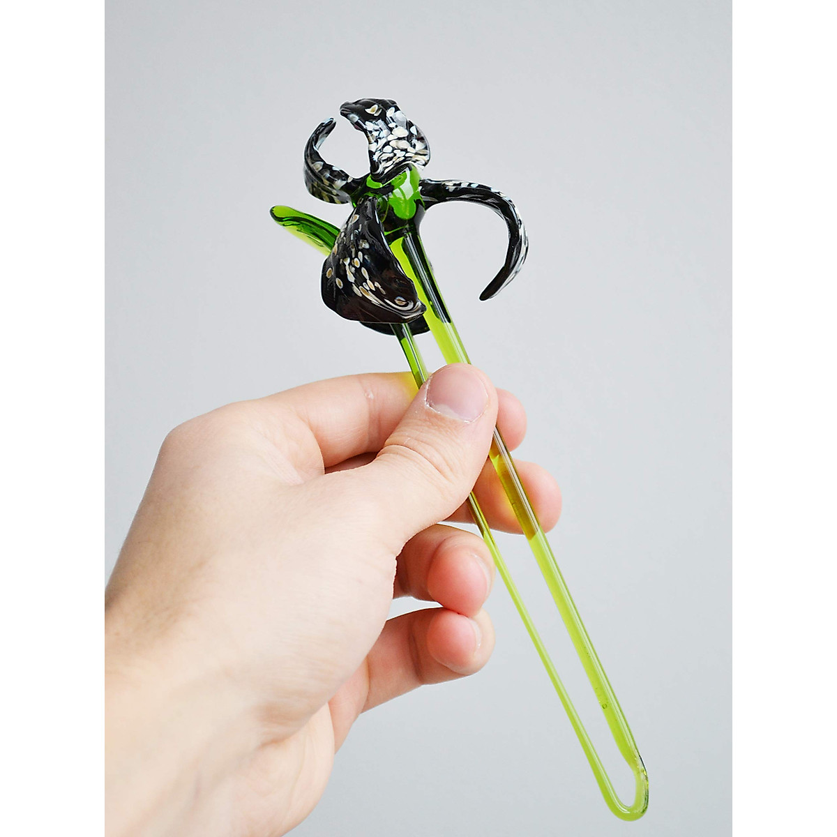 Black Glass Iris with White Spots Flowers Figurine Blown Iris Flower Iris Sculpture Art Glass Iris Flower Murano Long Stem Iris Flowers Garden Iris Ornaments