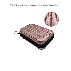 SenYang Hard Shell Cosmetic Case,Carrying Hard Bag, Protective Storage Case Bag for Toiletry, Beauty Makeup, Electronic Accessories, Overnight Travel Water Resistant Crash Proof (Gold)