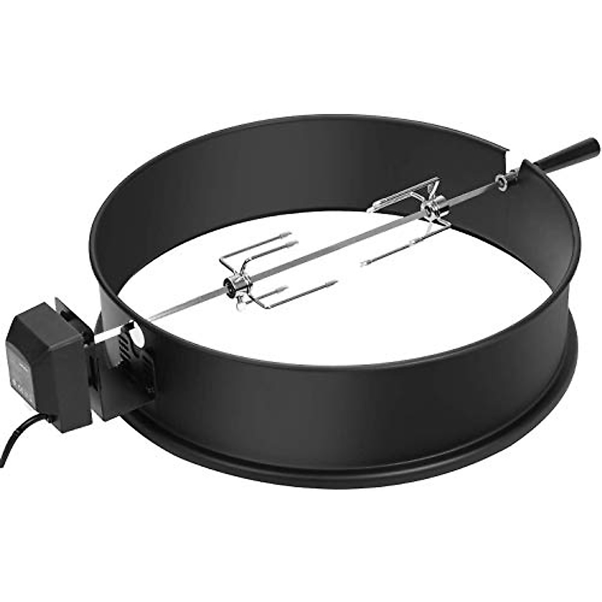 only fire Universal High-Temp Resistance Black Coated Steel Charcoal Kettle Rotisserie Ring Kit for Weber 2290 and Other Models
