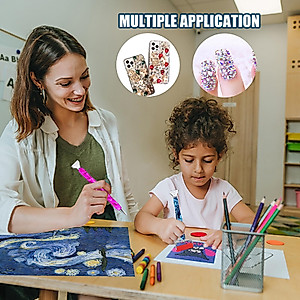 14PCS Diamond Painting Pen Accessories Tools Set, Exquisite Stainless Steel Metal Pen Tips,Ergonomic Diamond Art Drill Pen and 6 Painting Glue Clay,Comfort Grip and Faster Drilling (Blue Silver)