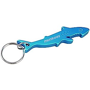 Munkees Shark Bottle Opener Keychain, Mini Ocean & Water Animal Key Rings, Small Pocket-Sized Sea Creature Key Chain Opens Beer, Caps, Cans & Bottlecaps