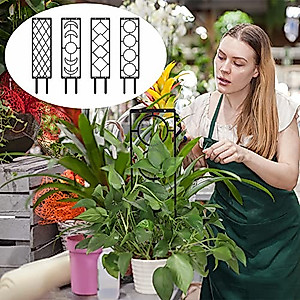 Set of 4 Small Metal Plant Trellis House Plant Pot Trellises Mini Climbing Plant Garden Trellises Indoor Potted Plants Trellis with Screws for Garden Home Flowers Vine Support, 19 x 4.8 inch
