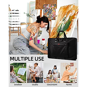 Nicpro Art Portfolio Bag 24 x 36 Inches Waterproof Nylon Artist Carrying Bag Soft Sided with Shoulder Strap, Storage Case for Artwork Sketch Drawing Canvas Photography Poster Solar Panel