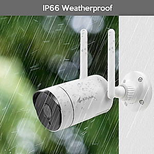 Kittyhok 3MP Wireless Security Camera Outdoor/Indoor Wireless Security System, 2K WiFi IP Security Camera for Home with Night Vision, 2-Way Audio, Motion Detection, Weatherproof