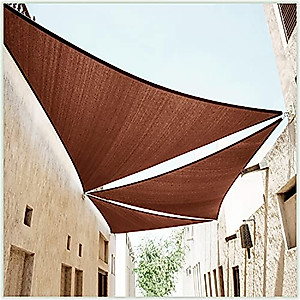 ColourTree 10' x 10' x 10' Brown Sun Shade Sail Triangle CTSLT10 - Canopy Mesh Fabric UV Block - Commercial Heavy Duty - 190 GSM - 3 Years Warranty
